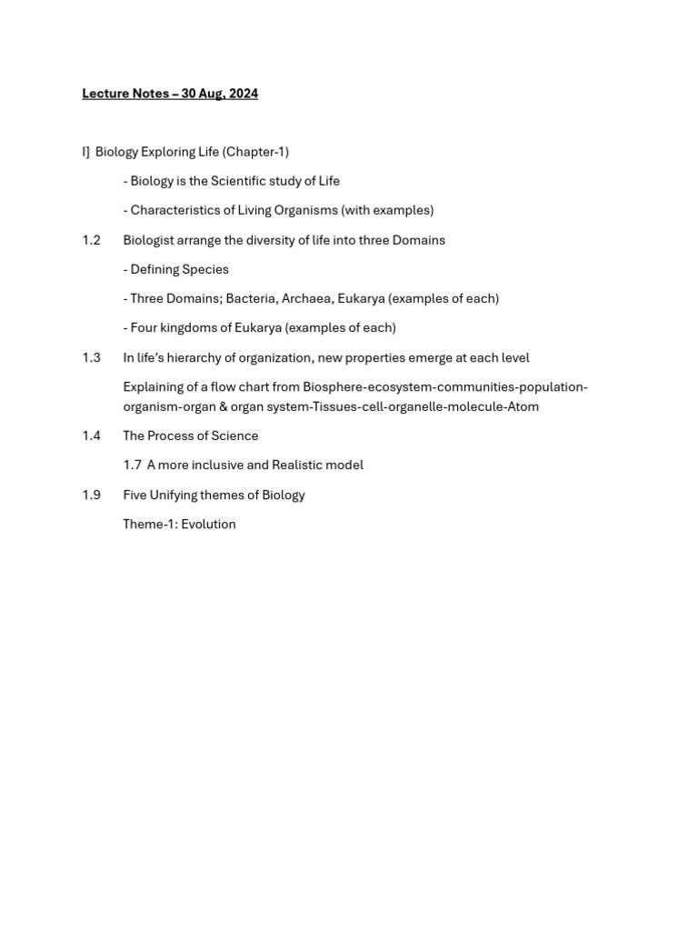 Lecture 1 Notes 30 Aug 2024 Pdf