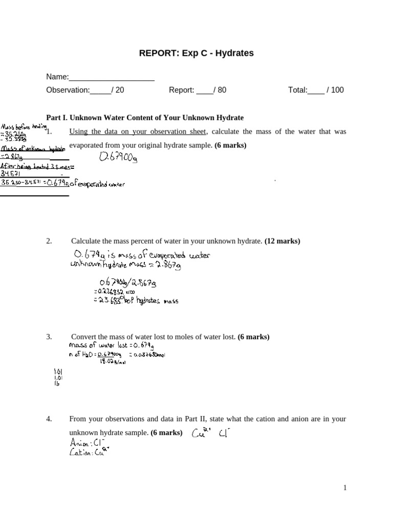 Exp C. Report Sheet | PDF