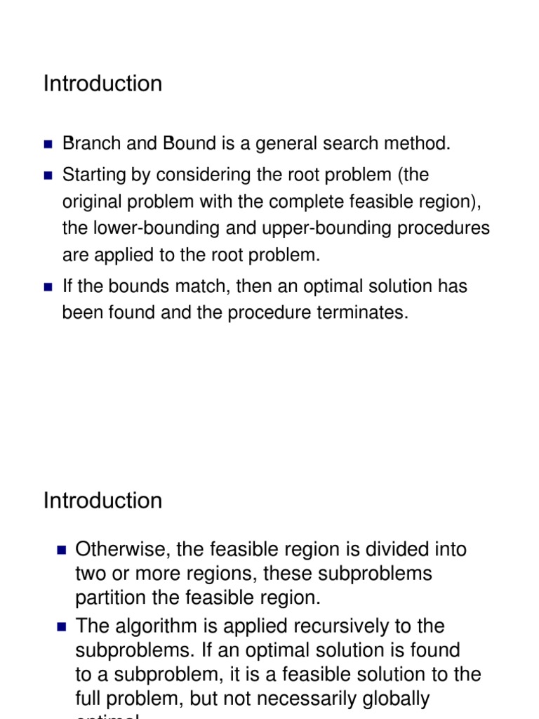 Branch and Bound Algorithms | PDF | Teaching Methods & Materials