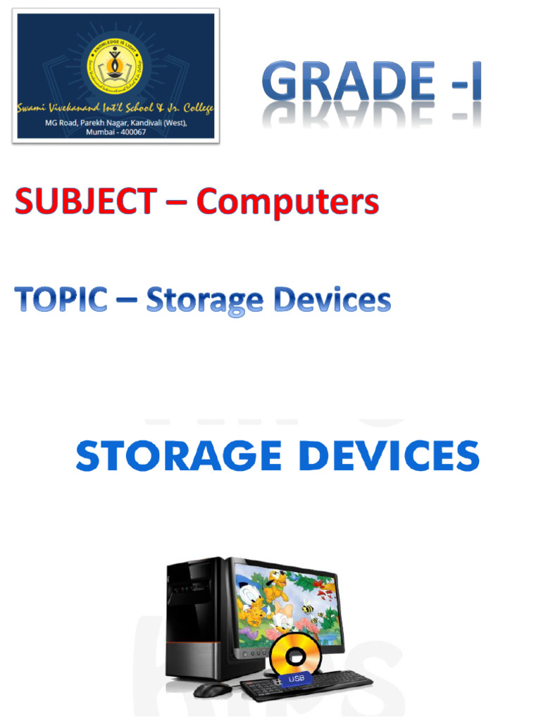 Computer Grade 1 Storage Devices Session - 2 (PDF of | PDF