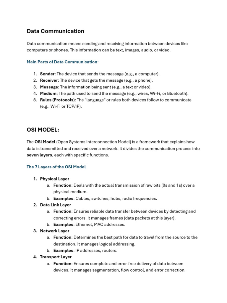 Data Communicartion Course | PDF | Transmission Medium | Osi Model