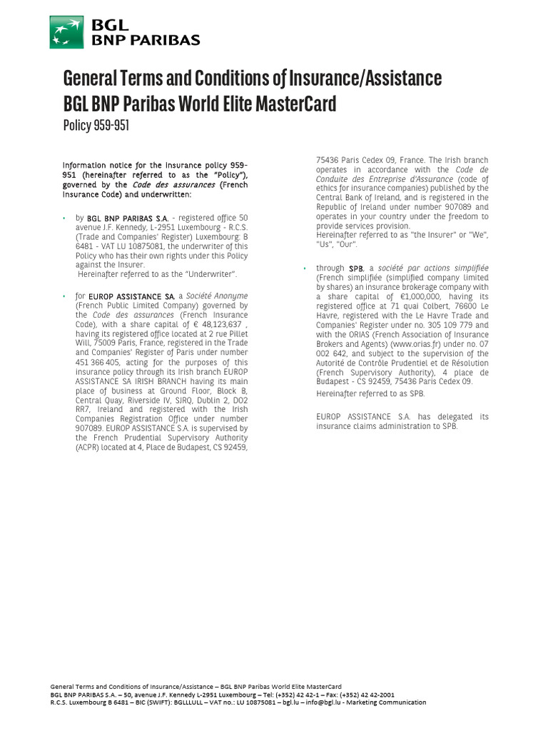 Assurance Assistance Elite en.new | PDF | Insurance | Childbirth