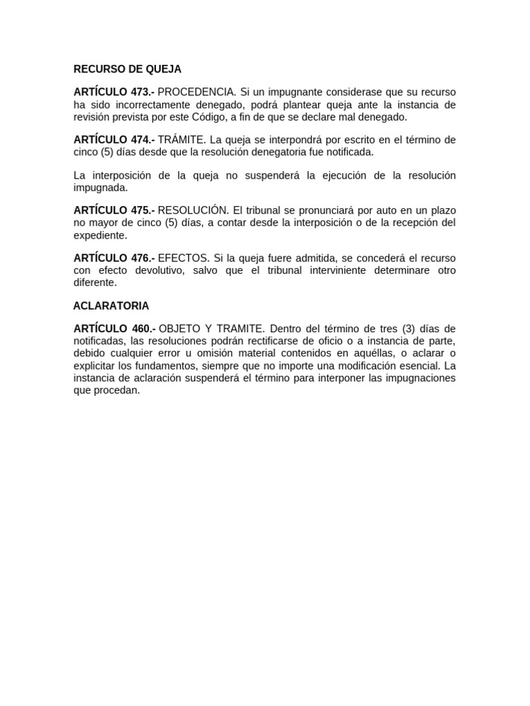 RECURSO DE QUEJA | PDF