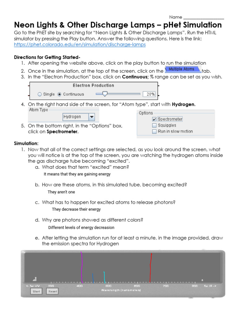 Neon Lights & Discharge Lamps Simulation | PDF | Emission Spectrum ...