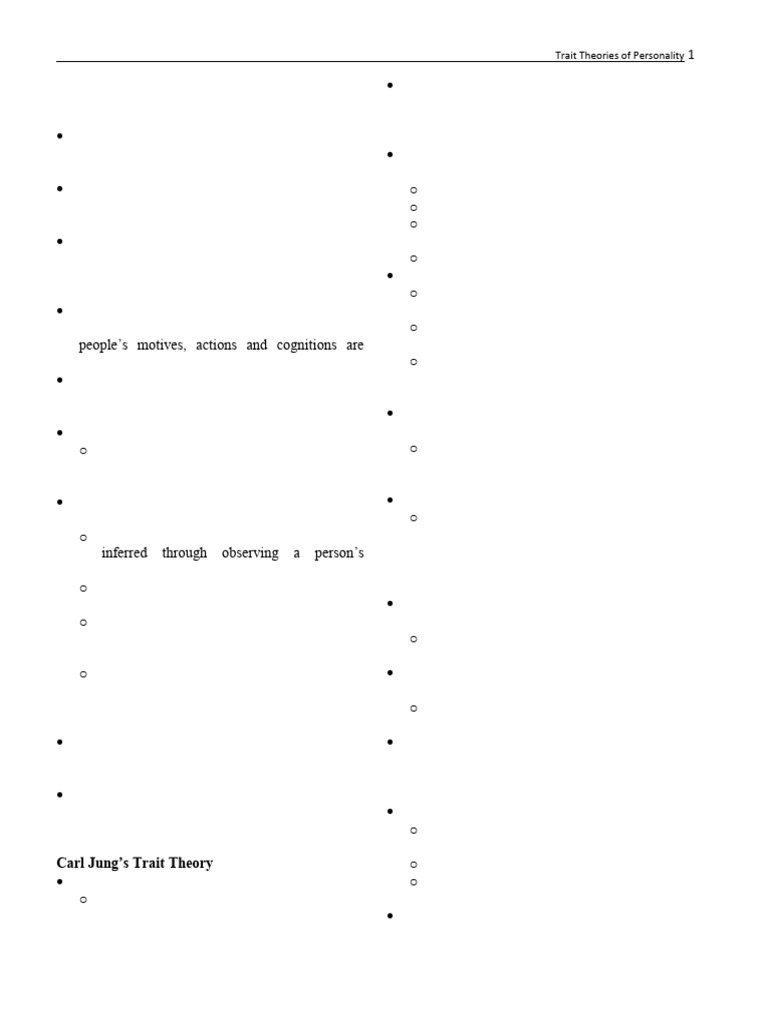 Trait Theories of Personality | PDF | Extraversion And Introversion ...