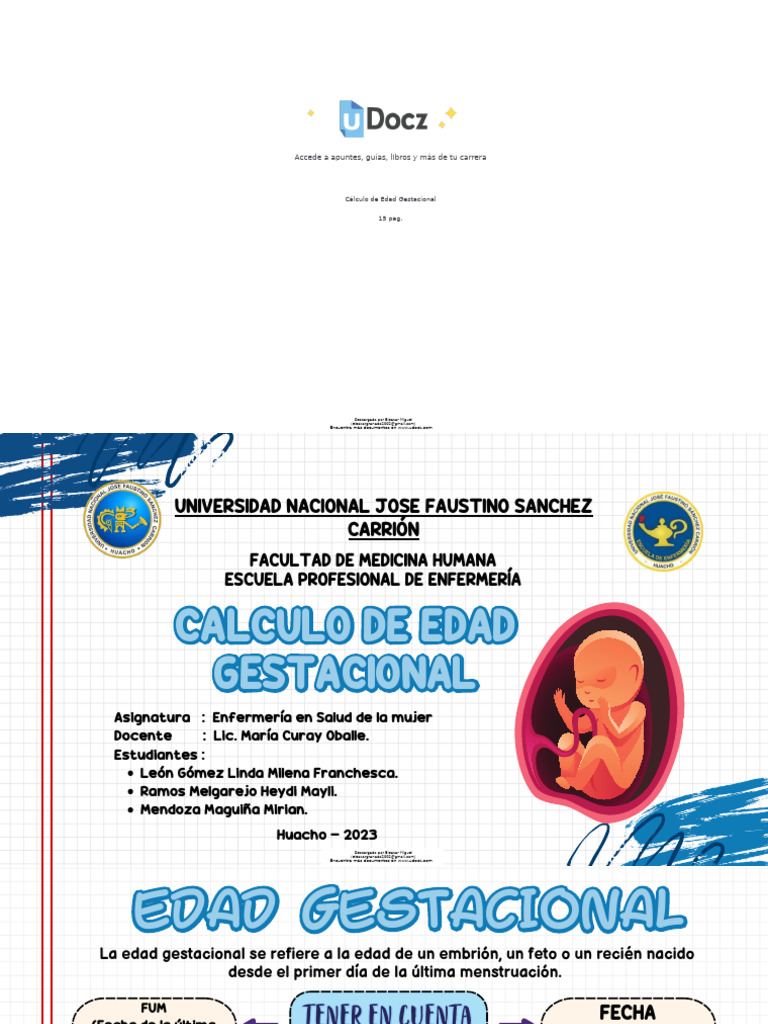 Cálculo de Edad Gestacional por AU | PDF | División (Matemáticas ...