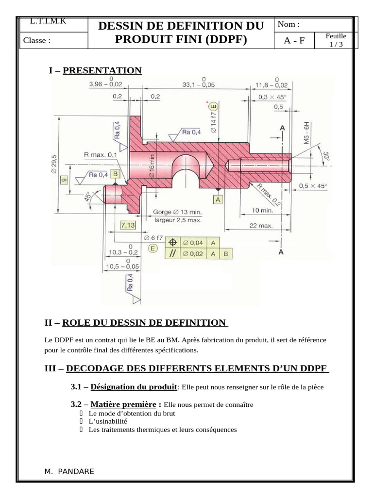 Définition du Dessin de Produit Fini | PDF | Usinage | Métallurgie