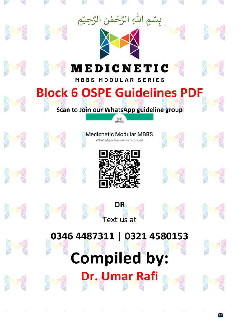 Block 6 OSPE Guidelines of Medicnetic by Dr Umar Rafi | PDF