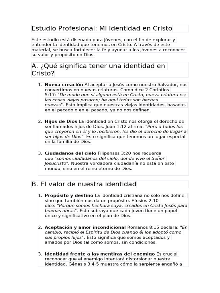 Mi Identidad en Cristo 3 | PDF | Cristo (título) | Dios