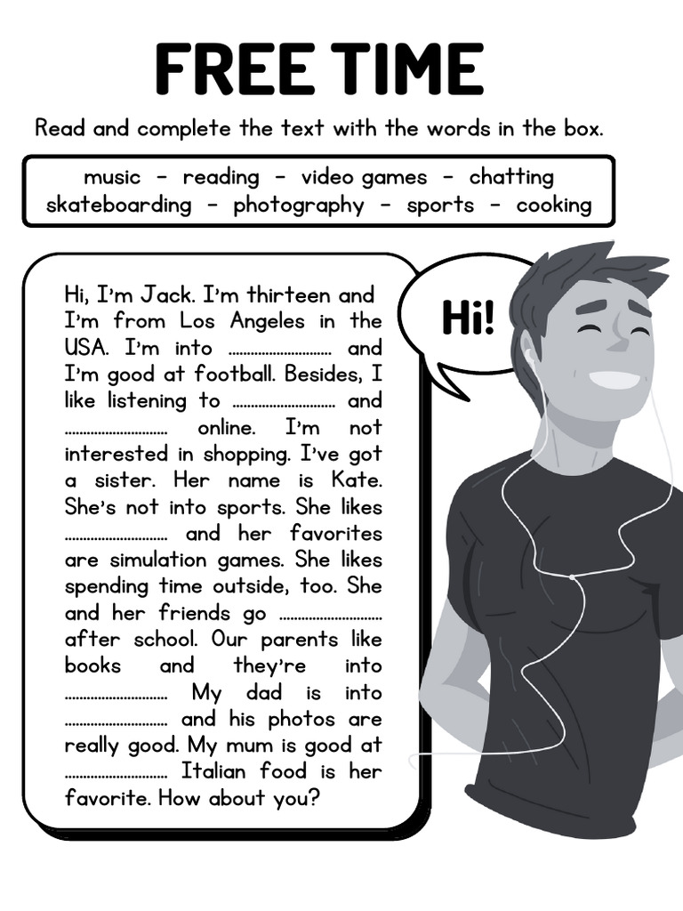 Free Time Activities for Kids | PDF