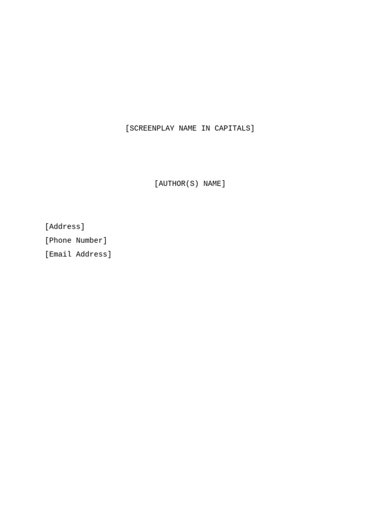 Screenplay Formatting Guide | PDF