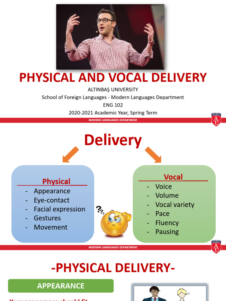 #24 - Physical and Vocal Delivery | PDF | Fluency | Human Communication