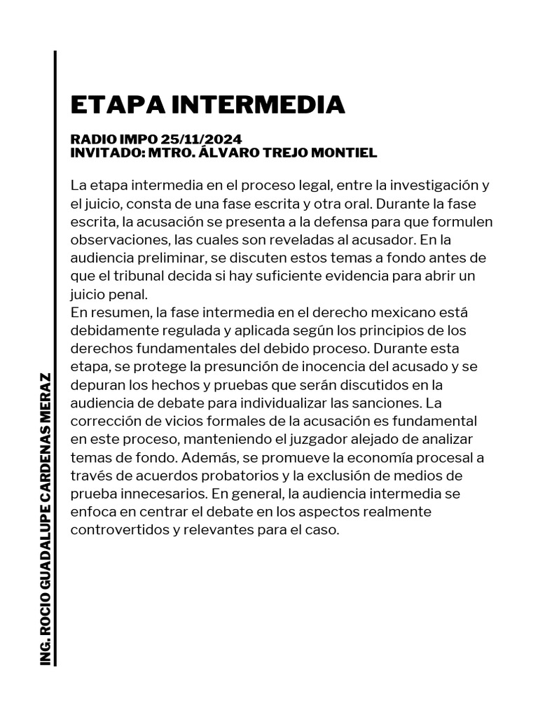 Etapa Intermedia | PDF