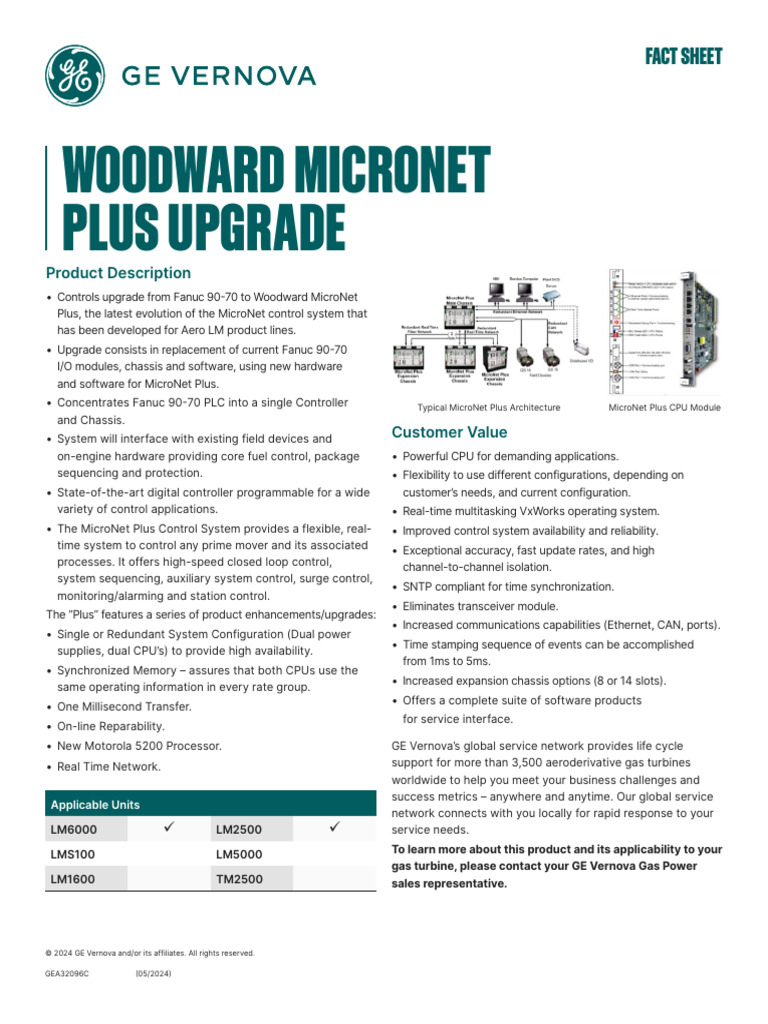 GEA32096C GEV Woodward MicroNet Plus Upgrade R3 | PDF | Central ...