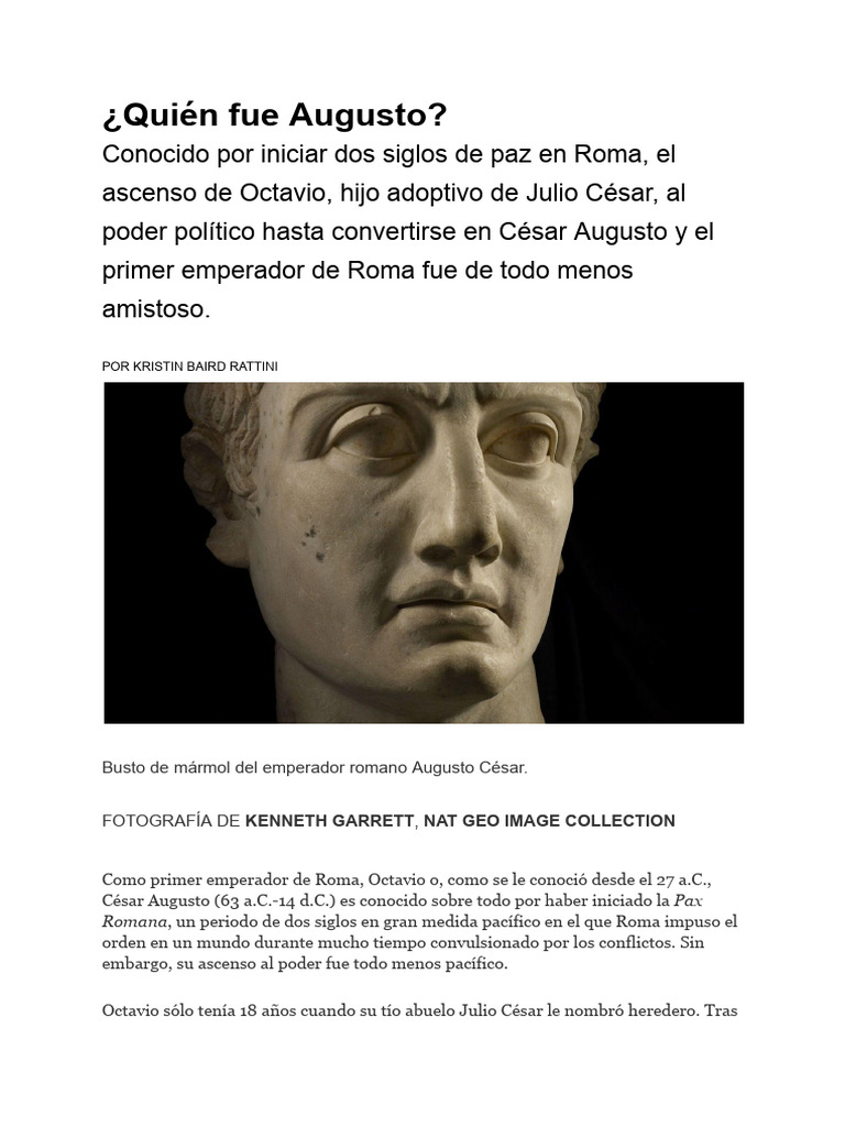 ¿Quién Fue Augusto | PDF | Augusto | Cleopatra