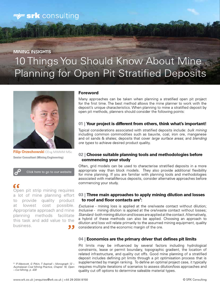 10 Things You Should Know About Mine Planning For Open Pit Stratified ...