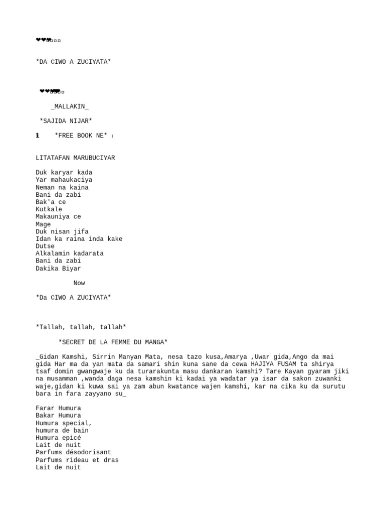 Da Ciwo A Zuciyata Complt by Sajida | PDF