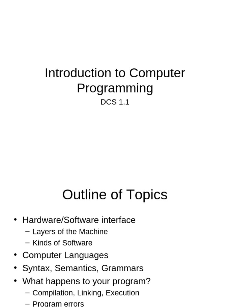 Computer Progroming Fundamental Lecture One | PDF | Assembly Language | Programming