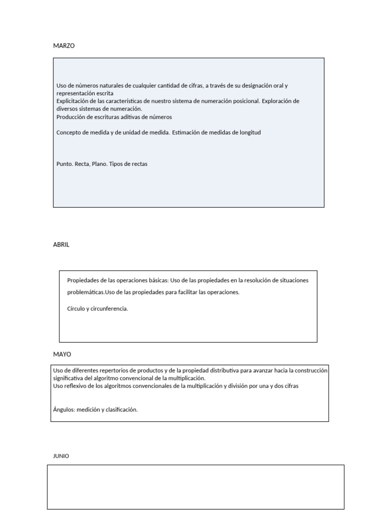 Planificacion Anual De Matematica Pdf División Matemáticas 9952