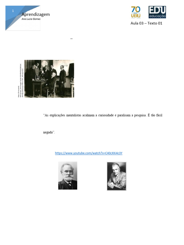 Teoria Comportamental: Behaviorismo e Aprendizagem | PDF | Behaviorismo | Comportamento