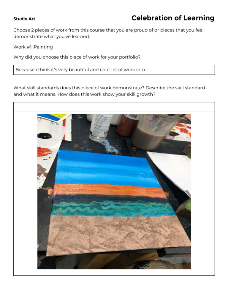 David Madison - Studio Art Course Reflection | PDF