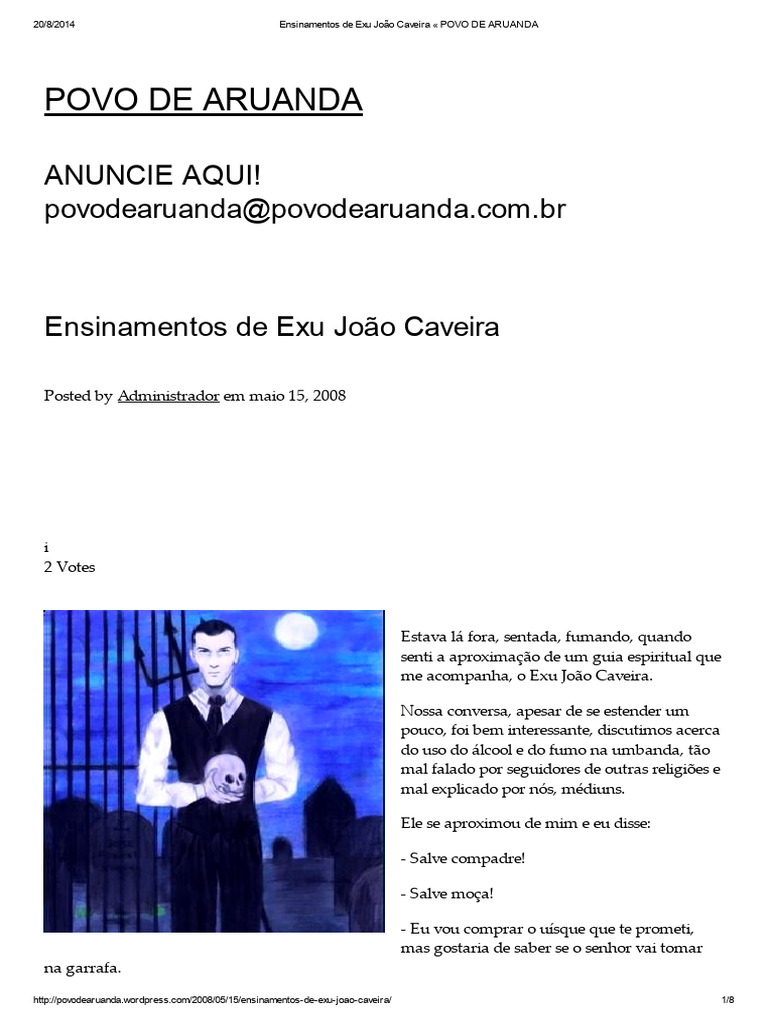 Ensinamentos de Exu João Caveira « POVO DE ARUANDA | PDF | Eletricidade | Terra