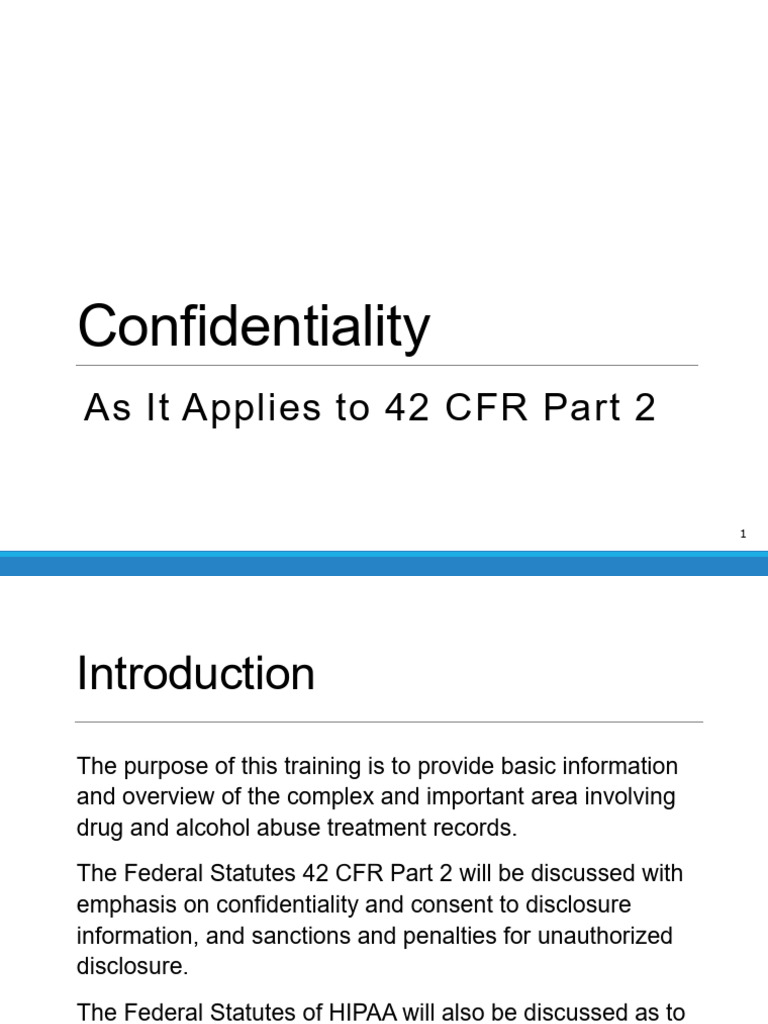 Day5 17 42 CFR Part 2 Confidentiality | PDF | Search Warrant | Confidentiality