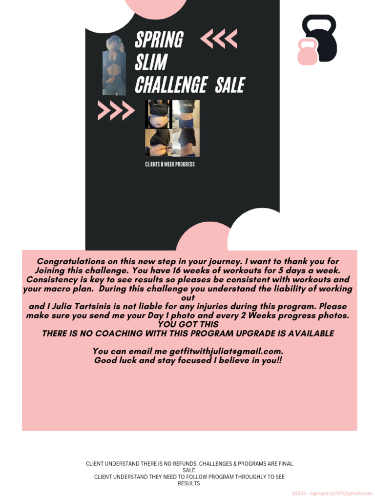 Spring Slim Challenge - 2 | PDF | Gratitude | Weight Training