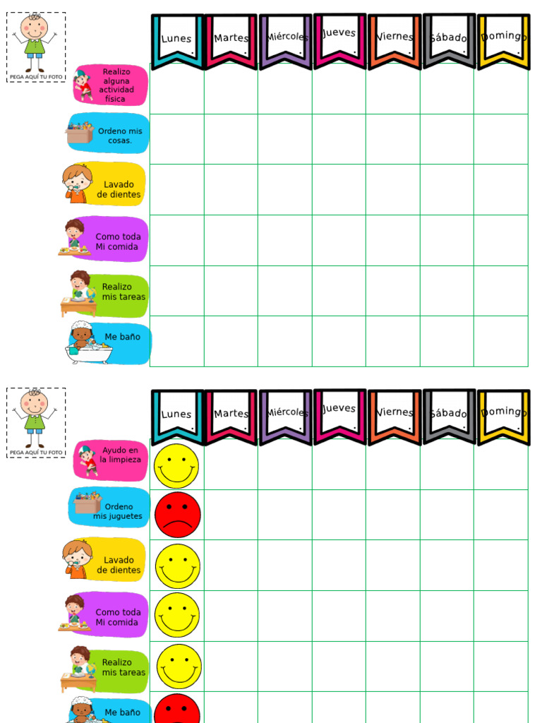 Actividades Diarias y Logros Infantil | PDF