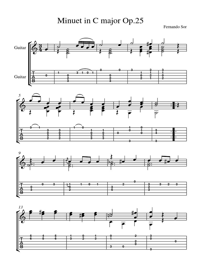 Minuet in C Op 25 5bccd00047904 | PDF