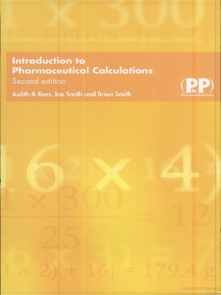 Intro To Pharmaceutical Calcs Ebook-1 | PDF