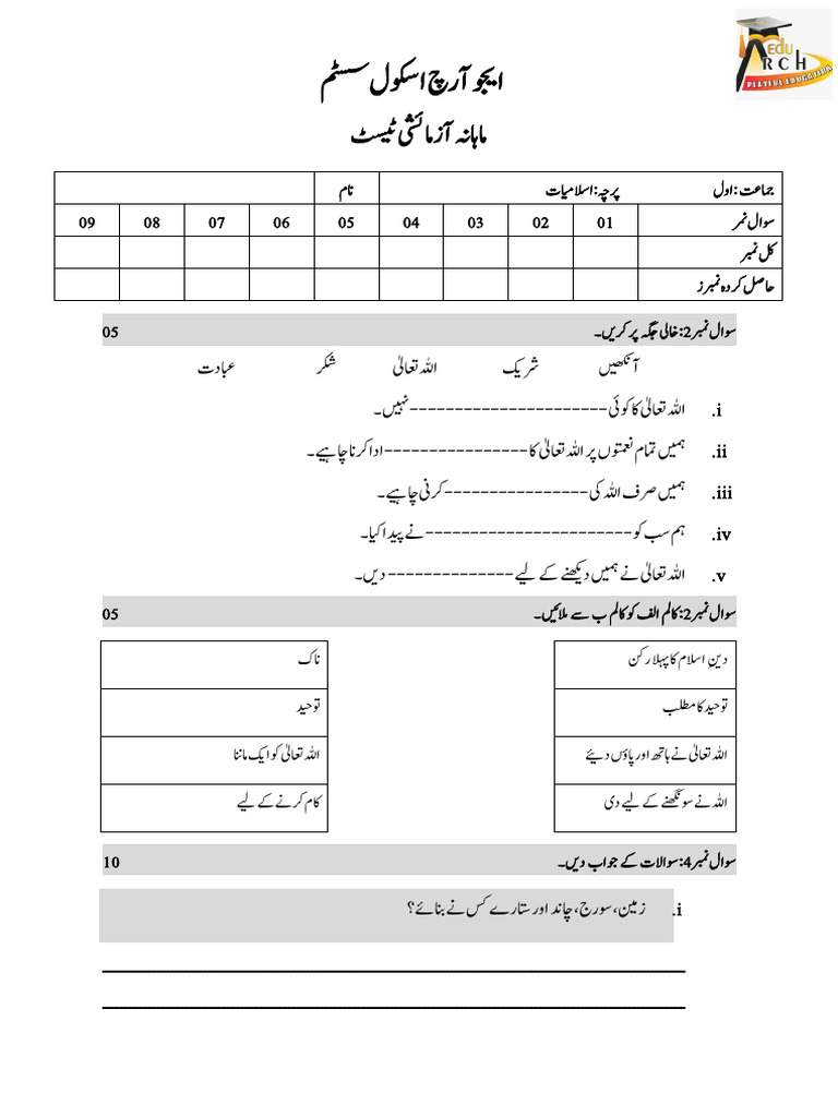 One Class Islamiyat | PDF