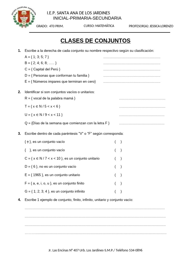 03 Clases de Conjuntos | PDF | Matemáticas