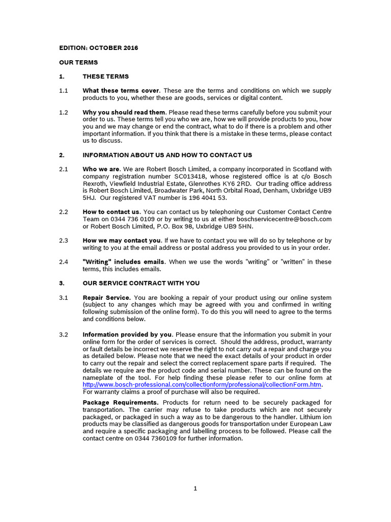 Fixed Price Repair Terms and Conditions | PDF | Legal Liability | Interest