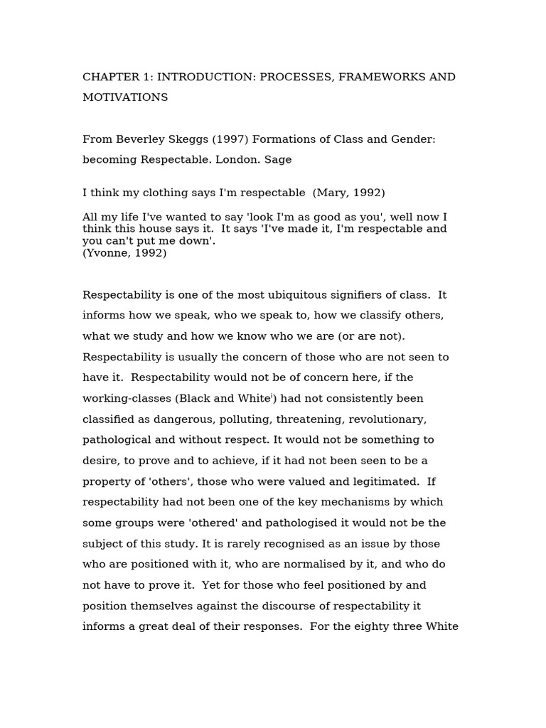 Formations of Class and Gender Becoming | PDF | Discourse | Feminism