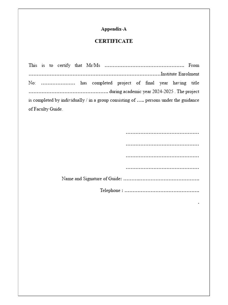 CPE Certificate Template for Projects | PDF