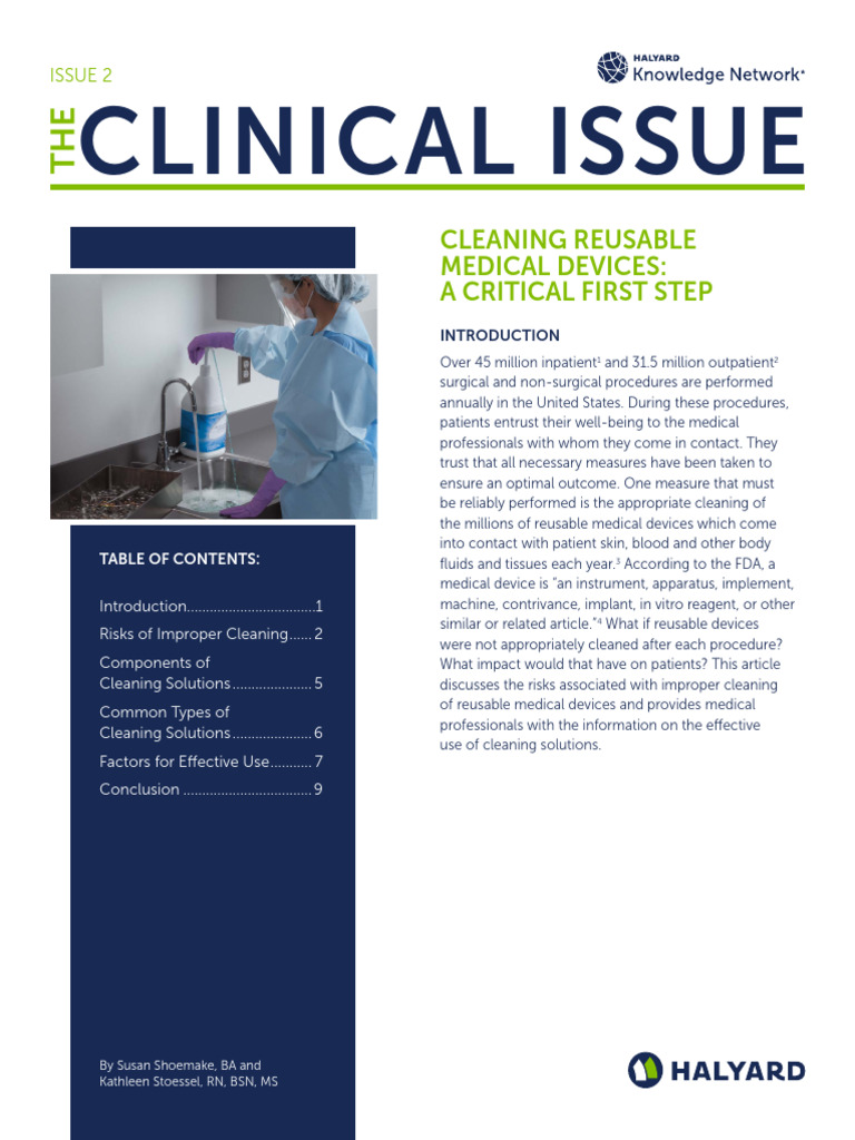 Essential Guide to Cleaning Medical Devices | PDF | Medical Device ...