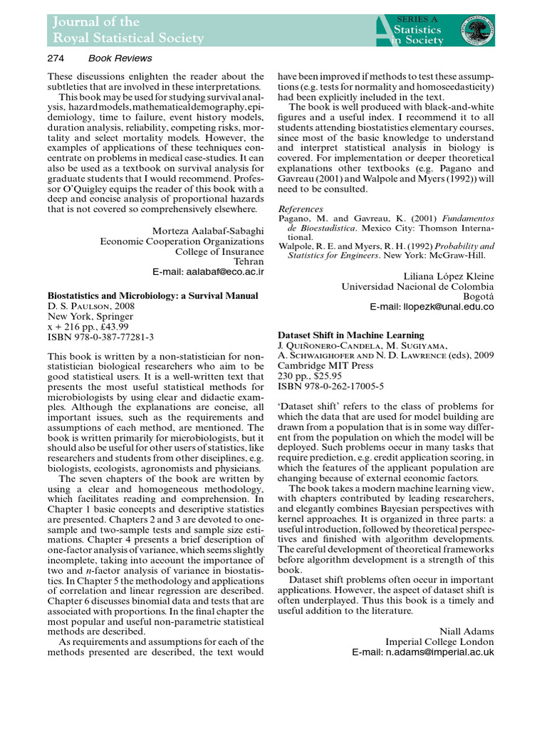 Biostatistics and Microbiology A Surviva | PDF | Statistics | Machine Learning