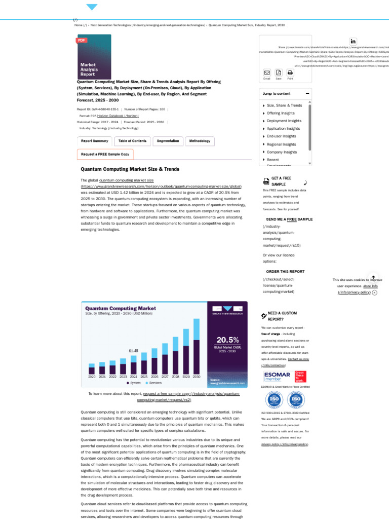 Quantum Computing Market Size - Industry Report, 2030 | PDF | Quantum Computing | Computing