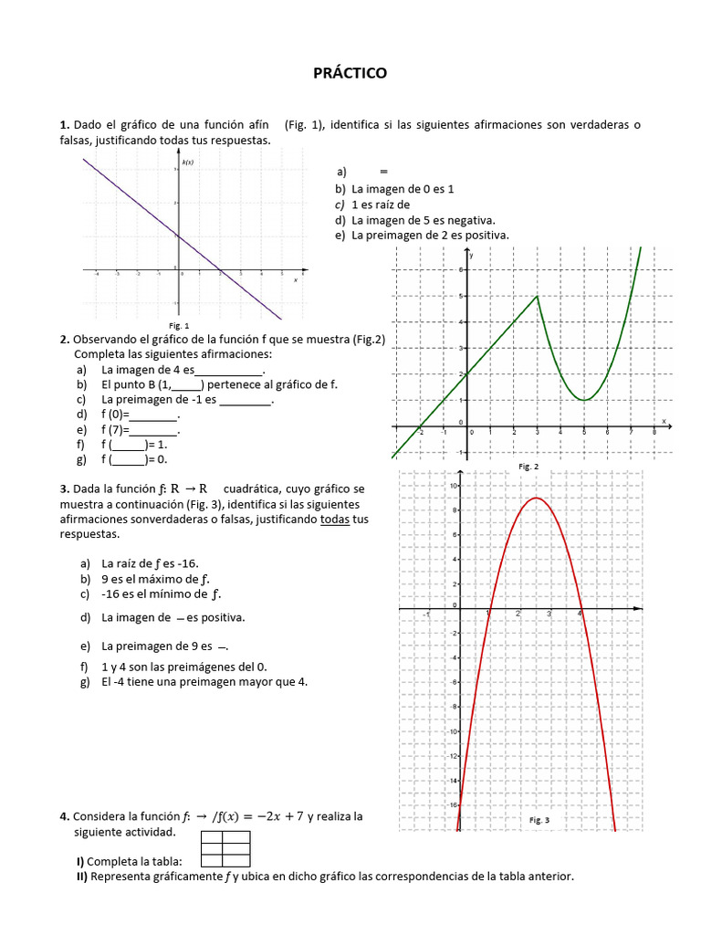 PR Ctico Funciones | PDF | Función (Matemáticas) | Análisis matemático