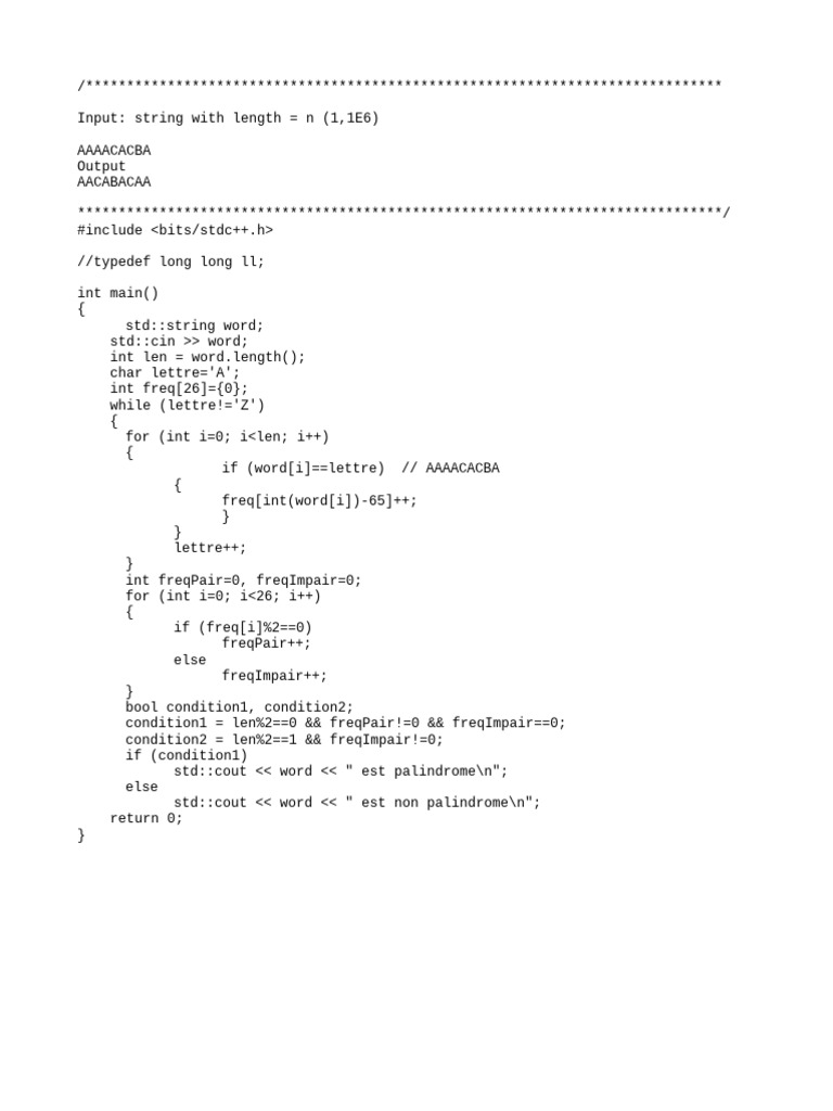 Palindrome Checker for String Input | PDF