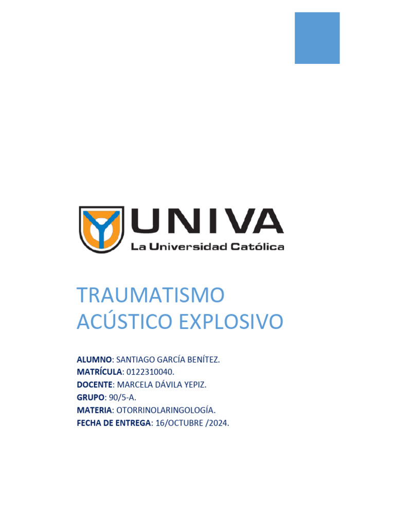 SOAP Trauma Acústico | PDF | Escuchando | Oído