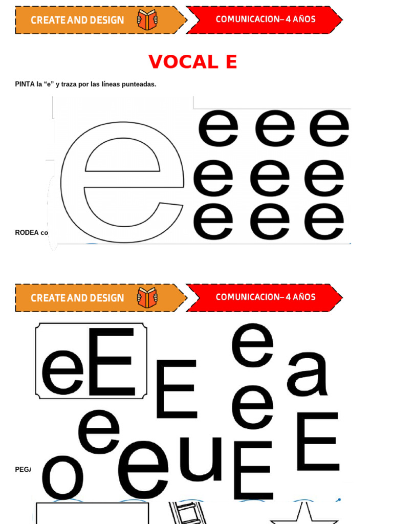 Actividades educativas con la vocal E | PDF