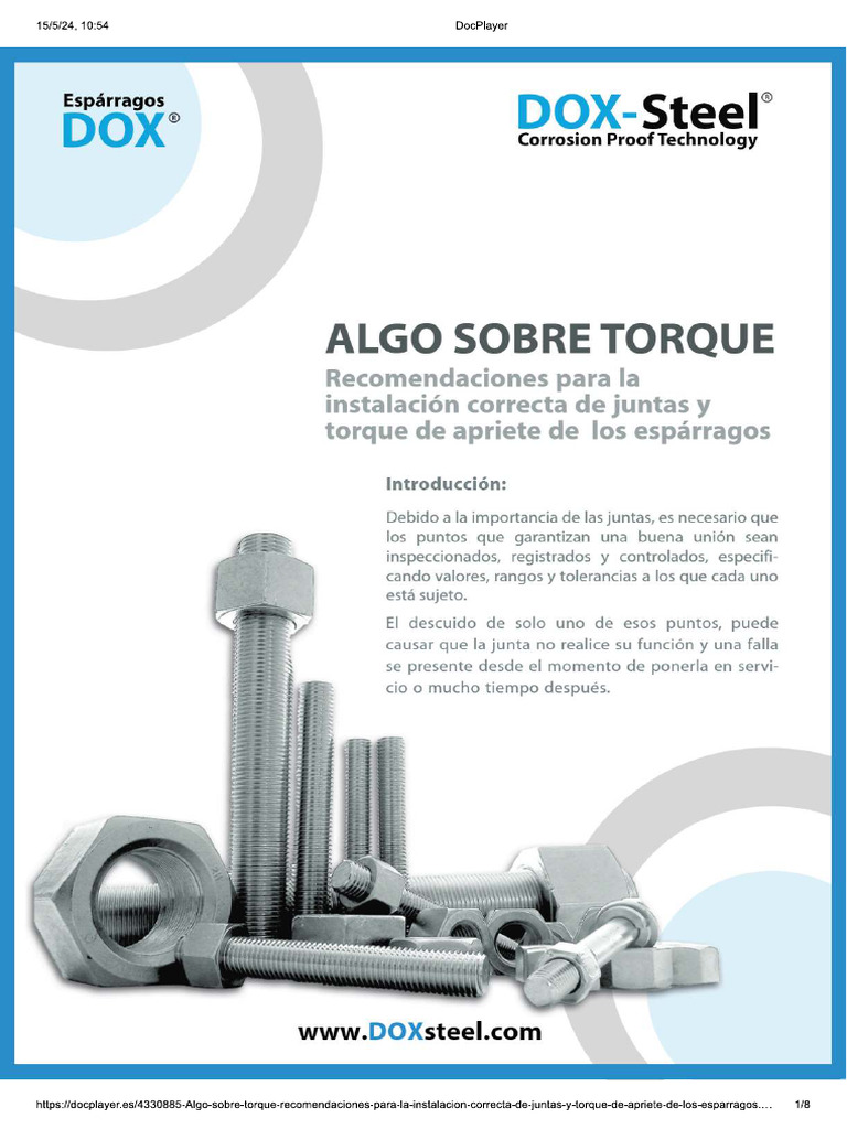 ALGO SOBRE TORQUE Recomendaciones para ...e los espárragos - PDF Descargar libre | PDF