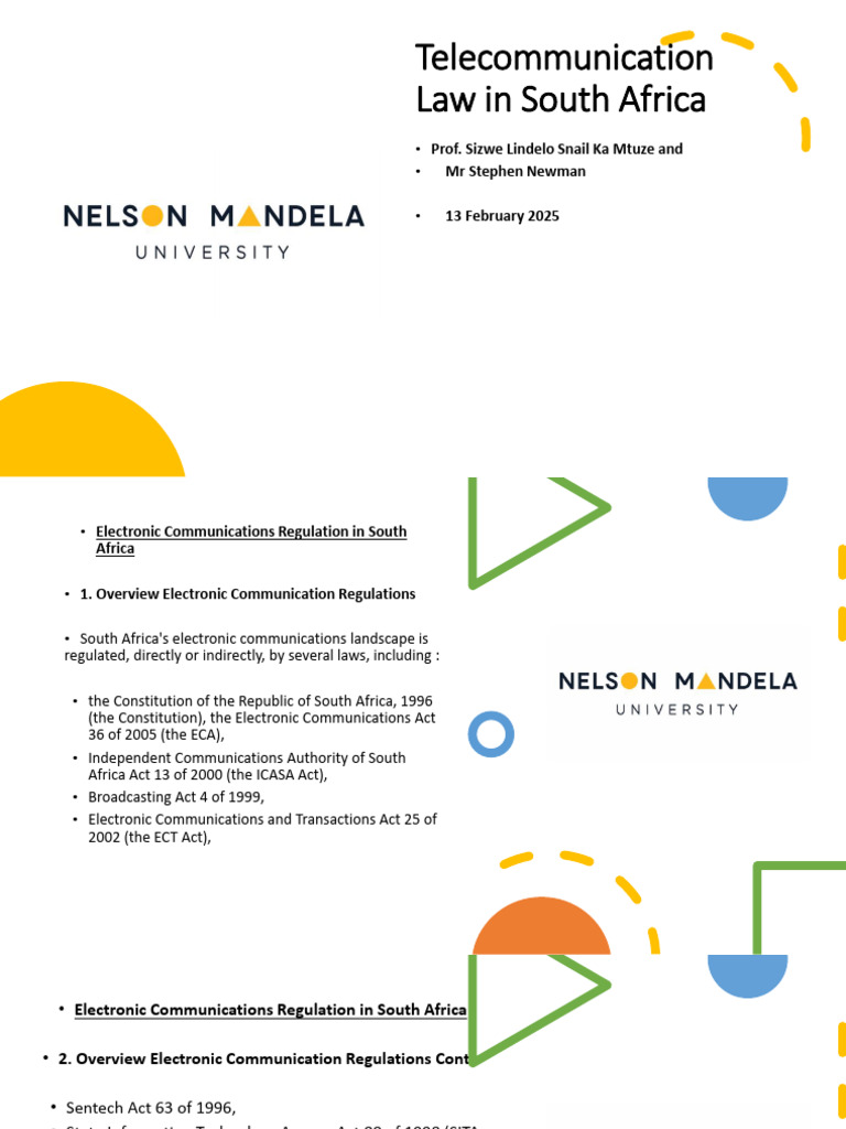 Telecommunication Law in South Africa - 13 Feb 2025 | PDF | Radio ...