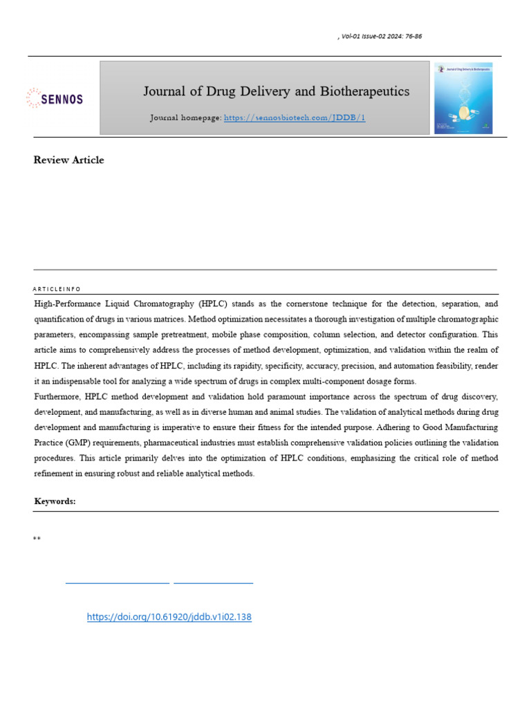 RPL-10016124230-Novira Azzahra-Jurnal HPLC | PDF | Chromatography | High Performance Liquid ...