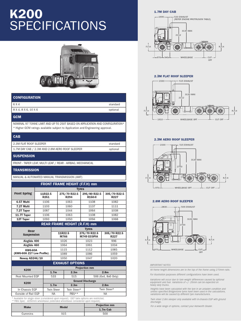KEN325 K200 Spec Sheet FA REV2 | PDF | Anti Lock Braking System | Brake