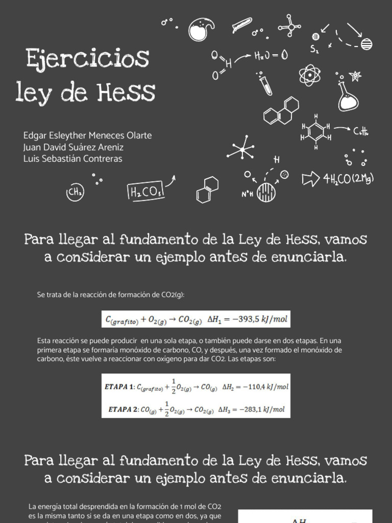 Ley de Hess | PDF | Entalpía | Monóxido de carbono