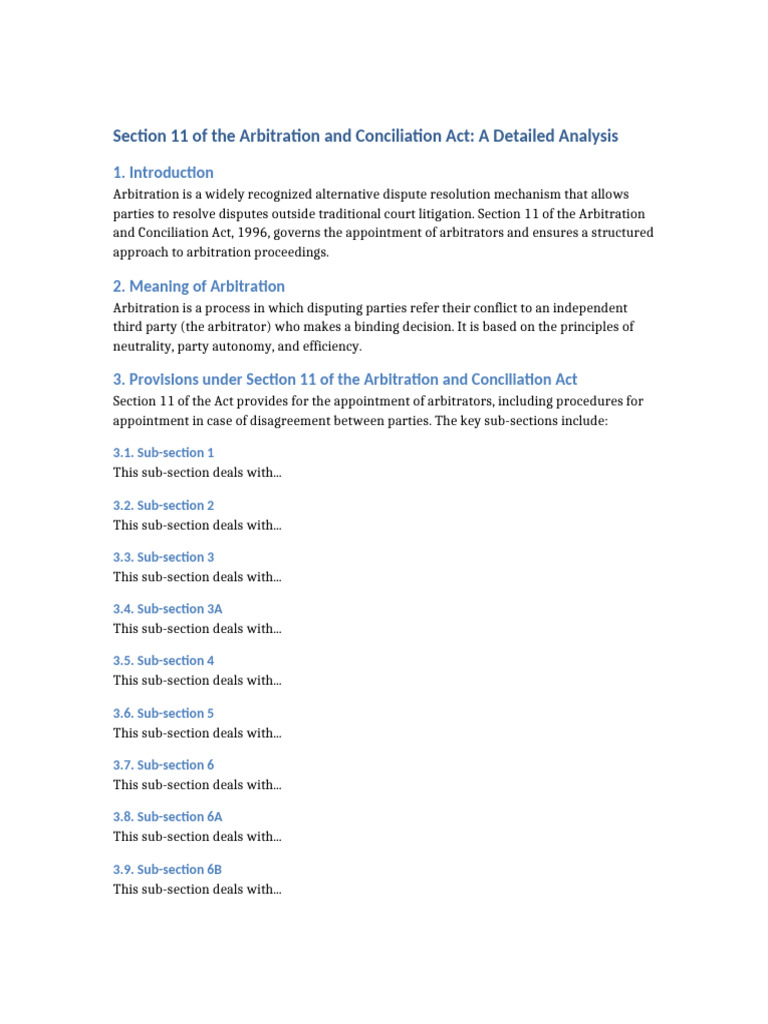Section 11 of Arbitration Act Explained | PDF | Arbitration | Common Law