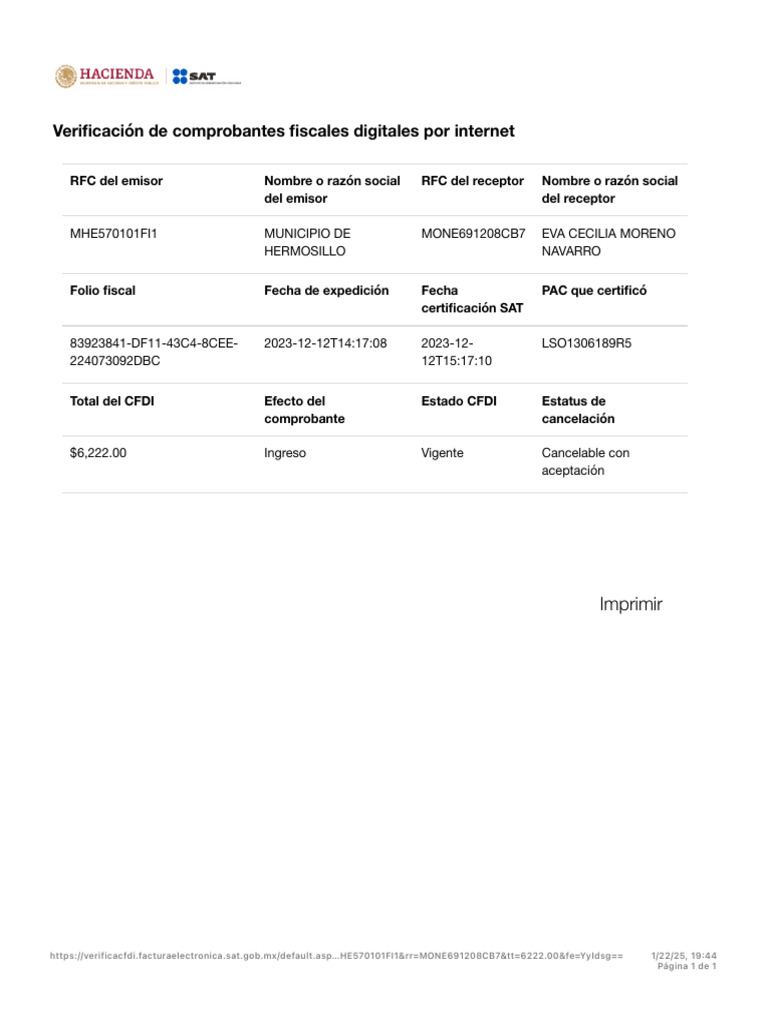 Verificación de Comprobantes Fiscales Digitales Por Internet | PDF